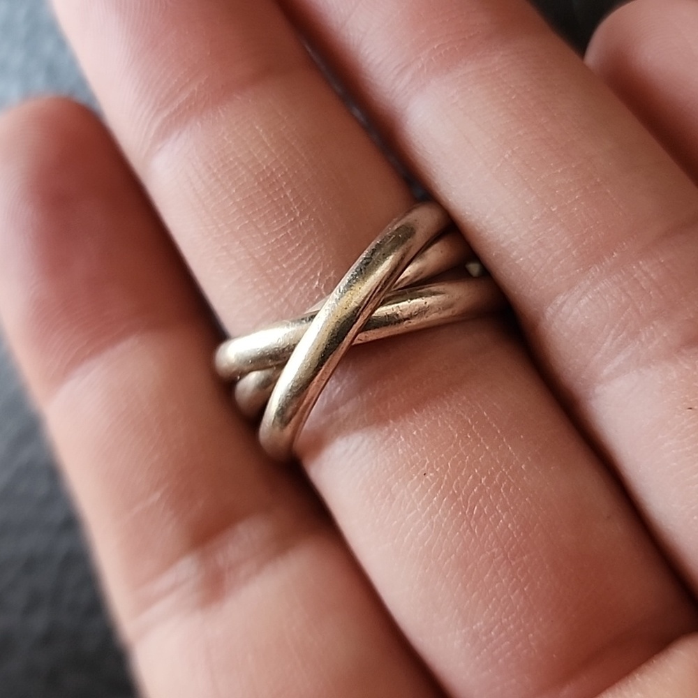 Vtg Taxco Mexico Sterling Silver Rings- Size 8 - Gem